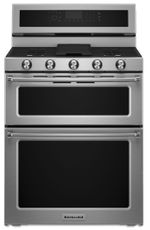 KFGD500ESS KitchenAid 6.0 Cu. Ft. 30" Gas 5 Burner Double Oven ...