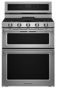 KFGD500ESS KitchenAid 6.0 Cu. Ft. 30" Gas 5 Burner Double Oven ...