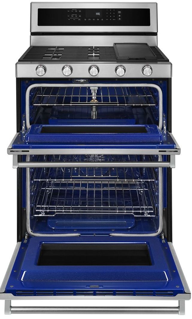KFGD500ESS KitchenAid 6.0 Cu. Ft. 30" Gas 5 Burner Double Oven ...