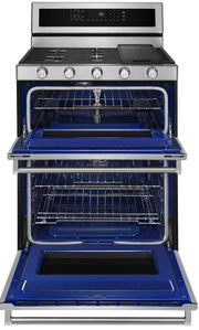 KFGD500ESS KitchenAid 6.0 Cu. Ft. 30" Gas 5 Burner Double Oven ...