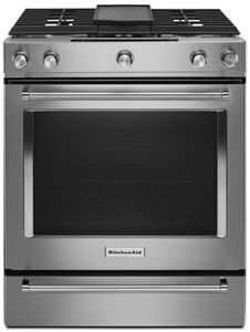 KSDB900ESS KitchenAid 7.1 Cu. Ft. 30" Dual Fuel 5 Burner Convection ...