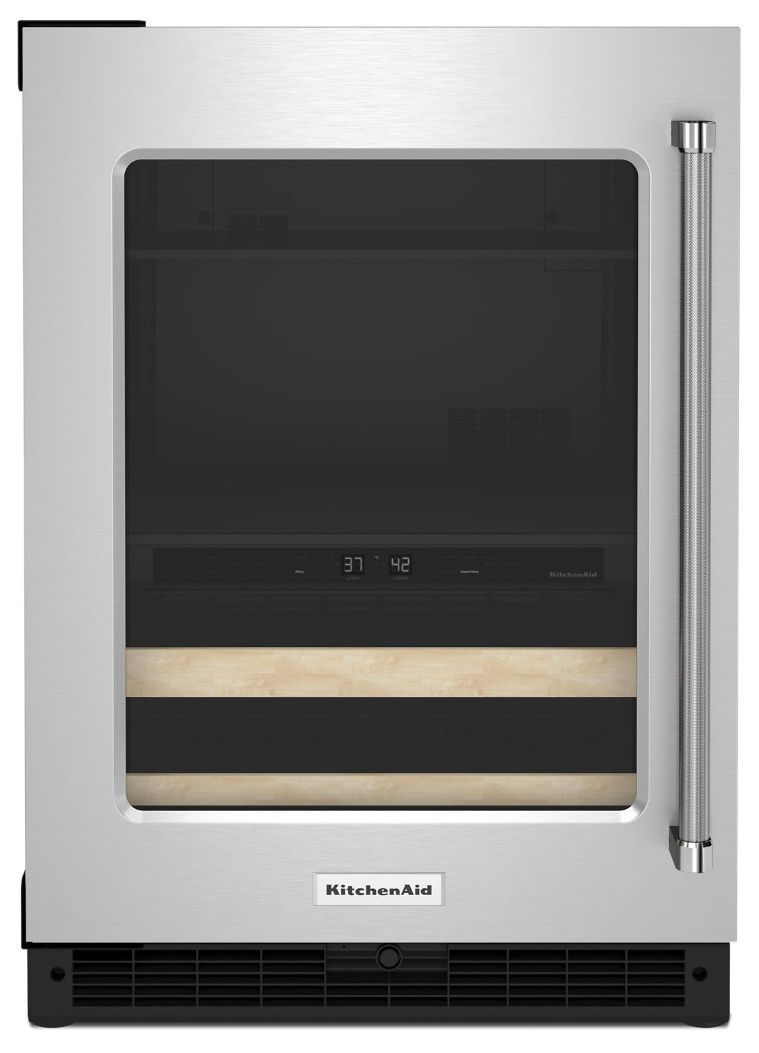 KUBL214KSB KitchenAid 24" Undercounter Beverage Center with Glass Door ...