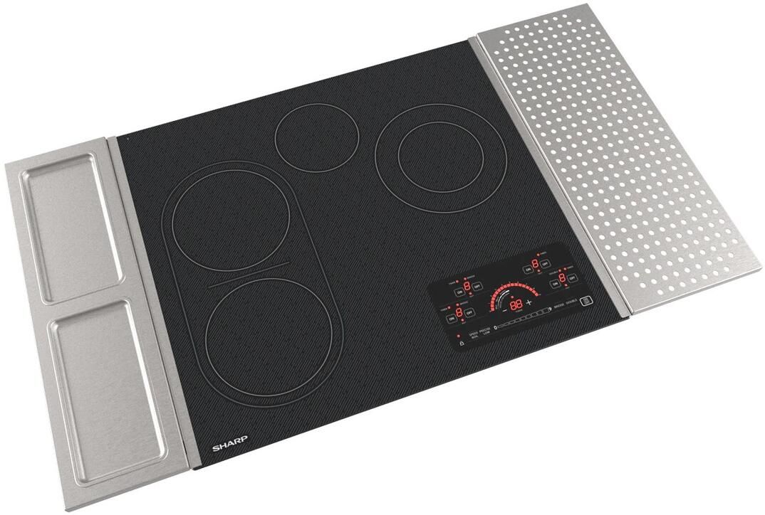 SCR2442FB Sharp 24" Electric Cooktop with 4 Heating Zones - Black