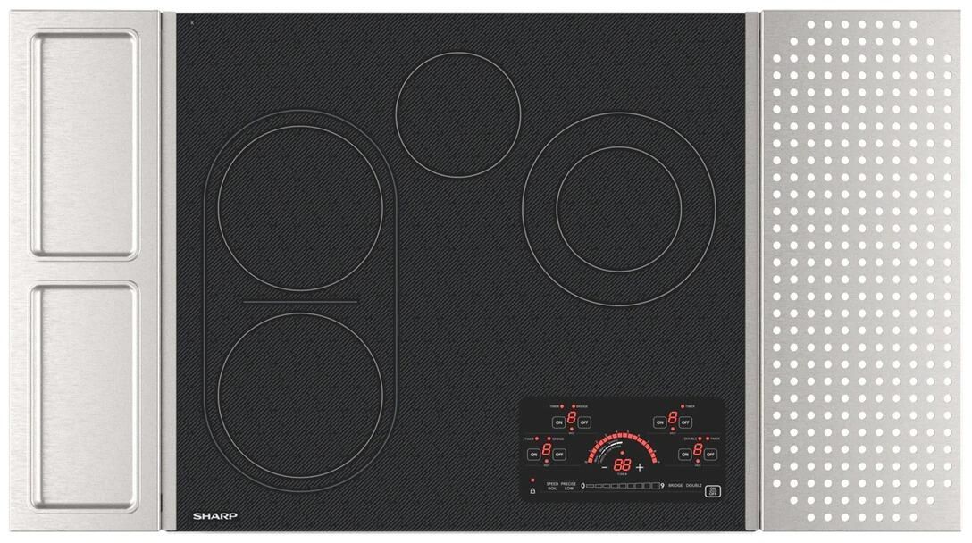 SCR2442FB Sharp 24" Electric Cooktop with 4 Heating Zones - Black