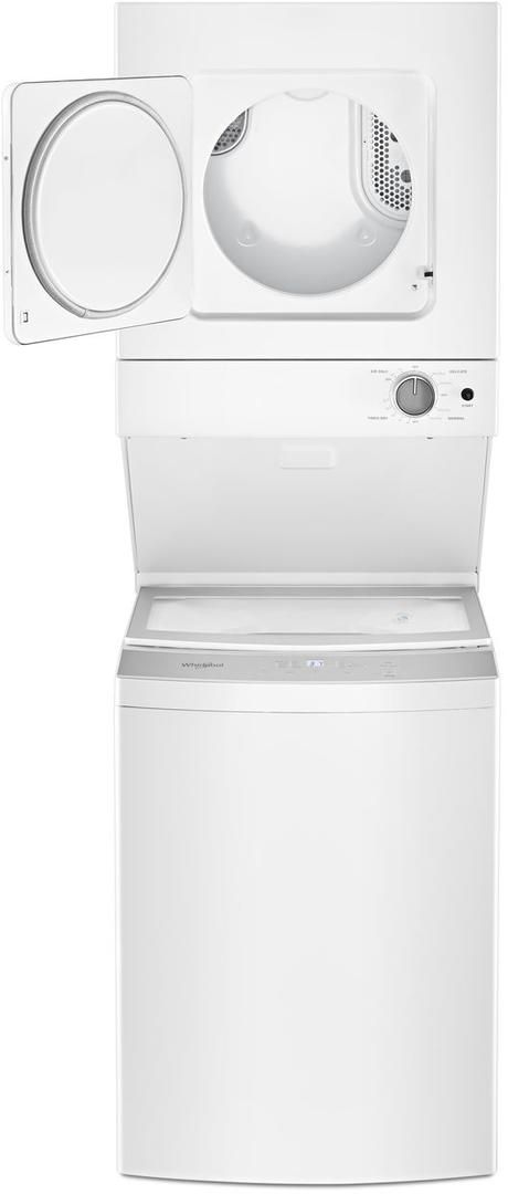 WET4024HW Whirlpool 24" Stacked Laundry Center Washer + Electric Dryer ...