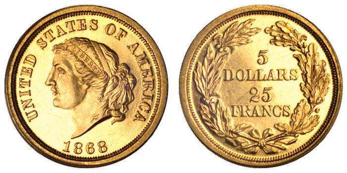 Fake? 1868 International Half Eagle in Gold
