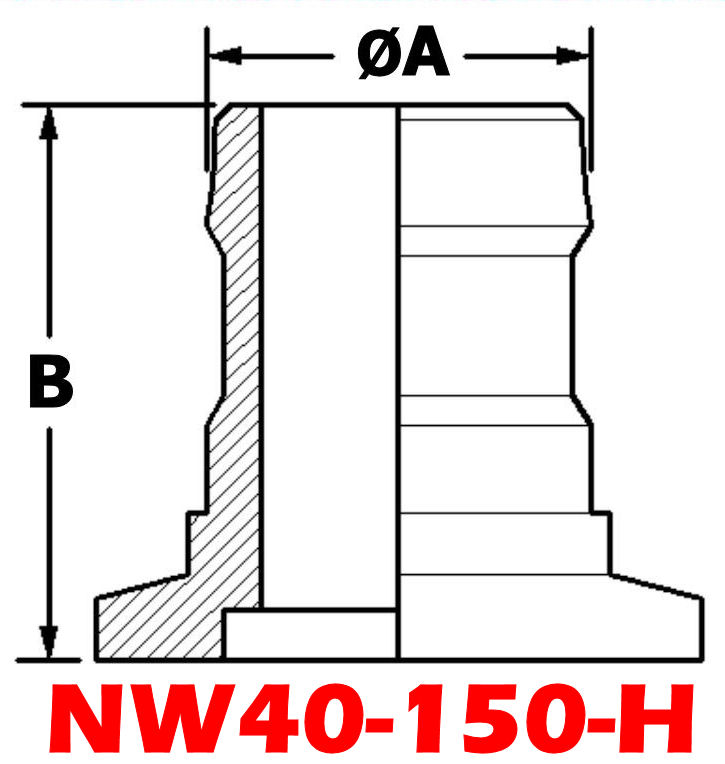 NW40 Aluminum Hose Adapter 1-1/2" or 1-5/8" Hose ID (NW40-150-H)