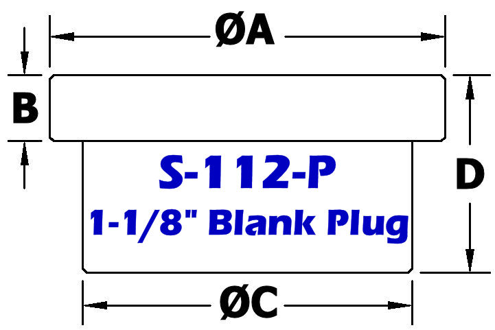 1-1/8" Blank Plug (S-112-P)