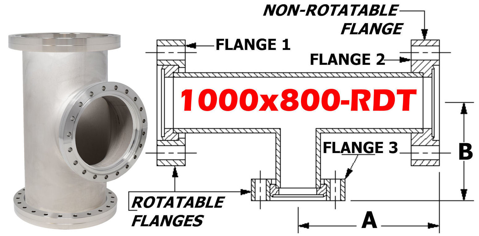 10.00" CF to 8.00" CF Reducing Tee (1000x800-RDT)