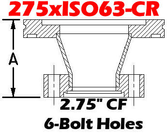 2.75" OD CF to ISO63 Conical Reducer (275xISO63-CR)
