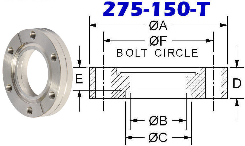 2.75" OD Conflat 1.50" Tube OD (275-150-T)
