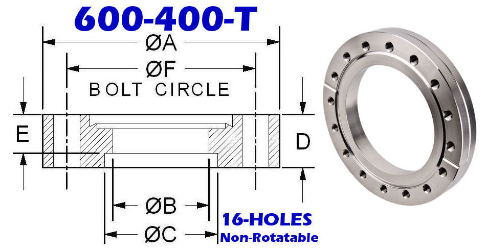 6.00" OD Conflat Flange 4.00" OD Tube (600-400-T)