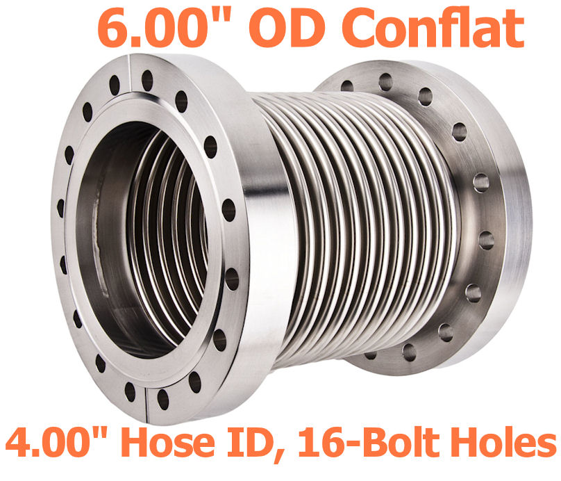6.00" OD Conflat Flange Flexible Metal Hose