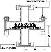 6.75" OD Conflat Flange FOUR WAY CROSS (675-X-VE)