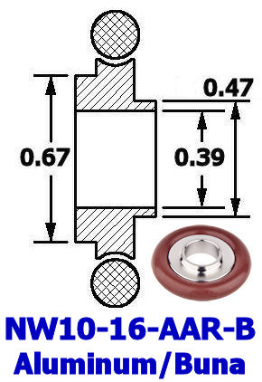 Aluminum Adaptive Centering Ring NW10 To NW16 (NW10-16-AAR-B)