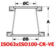 ISO63 to ISO100 Conical Reducer ISO63xISO100-CR-VE