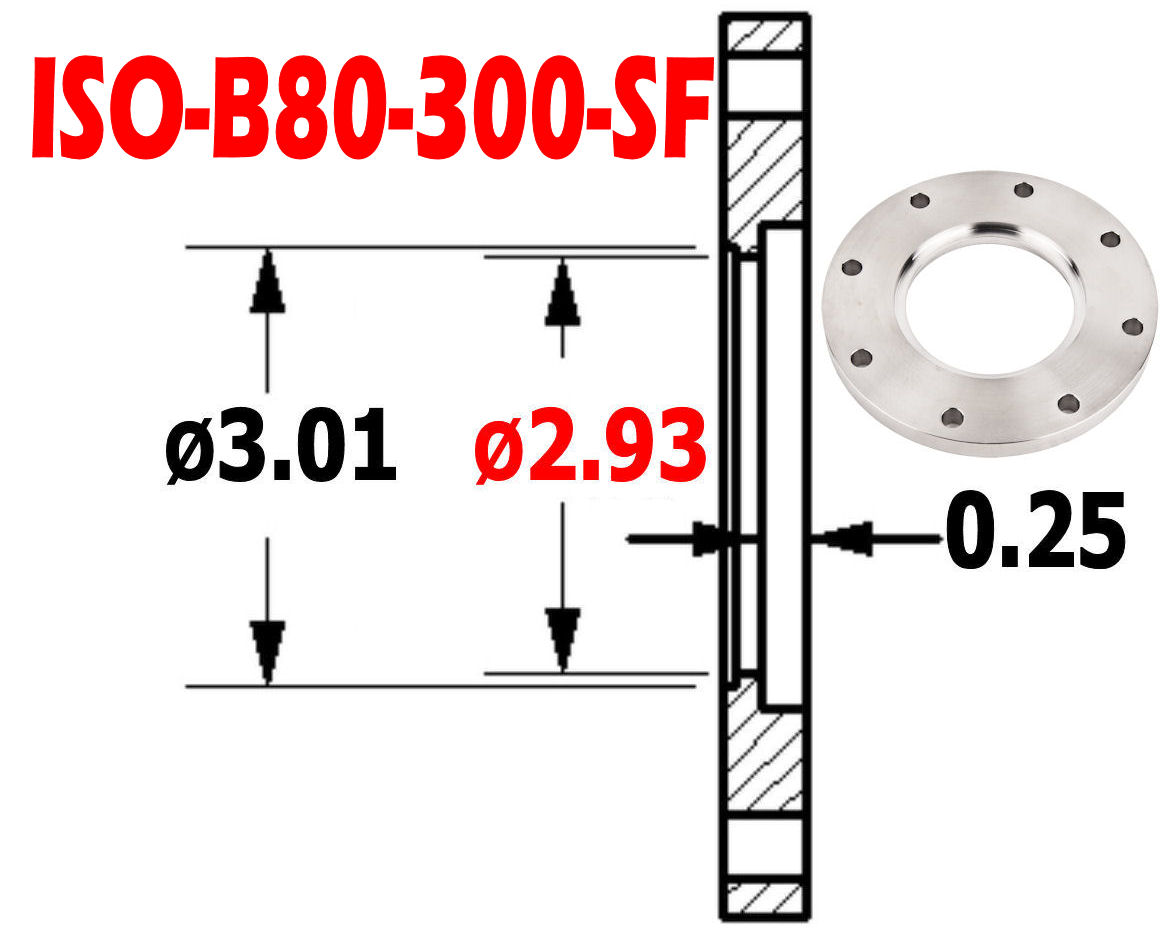 ISO-B80 to 3.00" Tube OD Stainless Weld Flange (ISO-B80-300-SF)