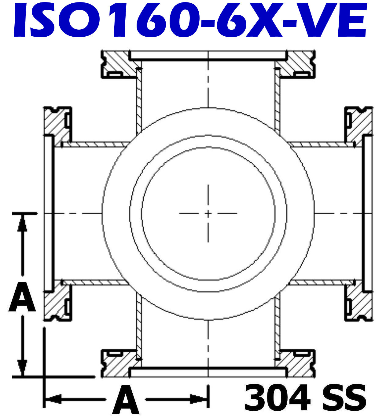 ISO160 Cross, 6-Way (ISO160-6X-VE)