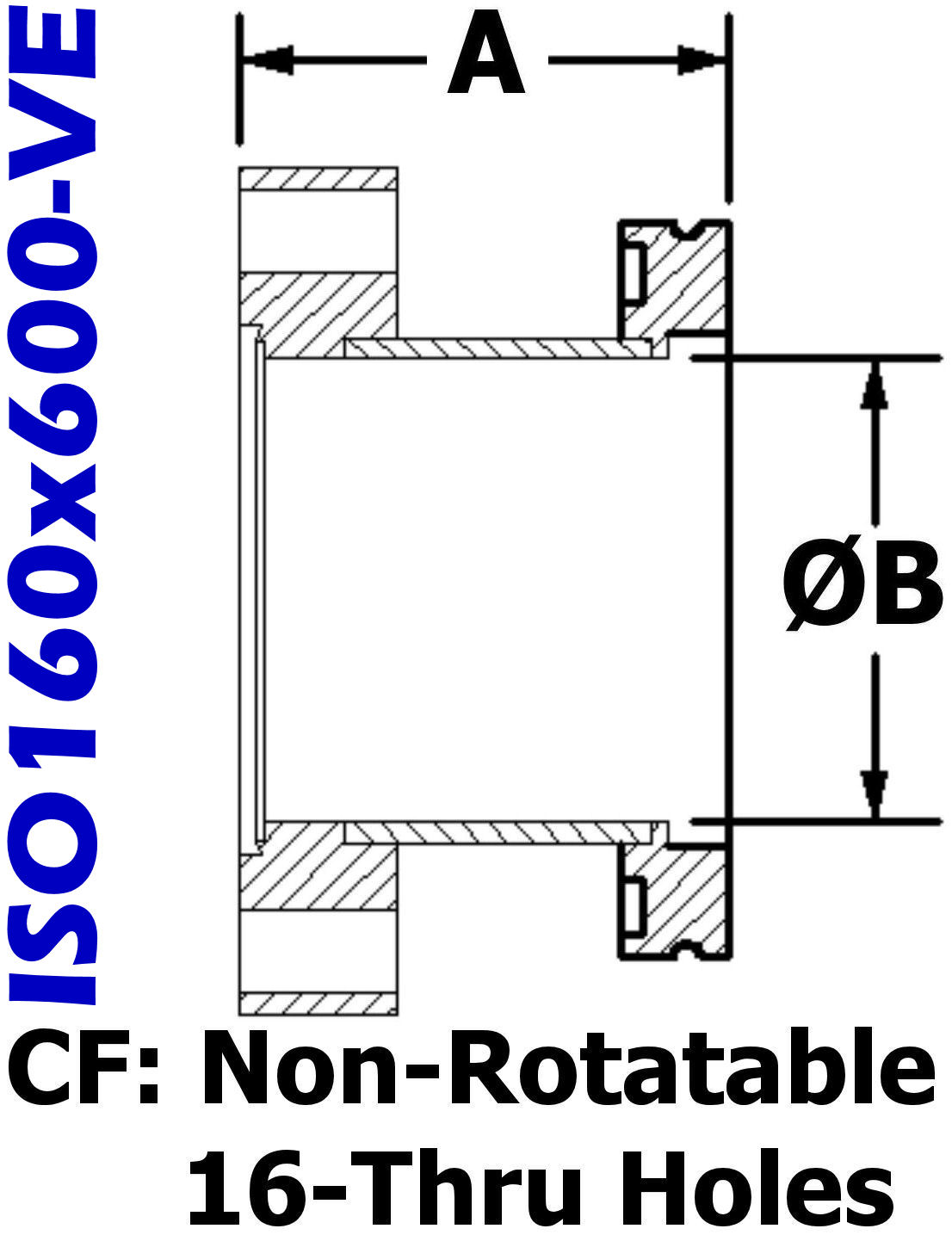 ISO160 to 6.00" OD Conflat Straight Reducer ISO160x600-VE