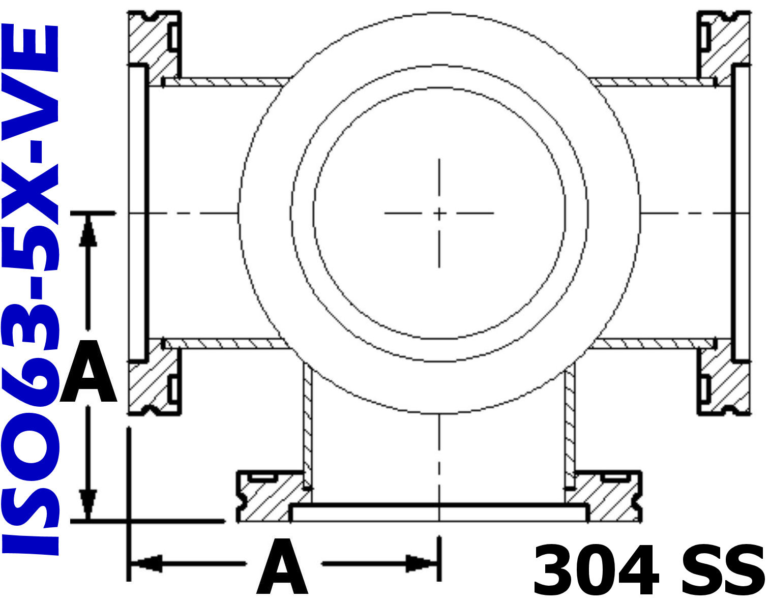 ISO63 Cross, 5-Way (ISO63-5X-VE)