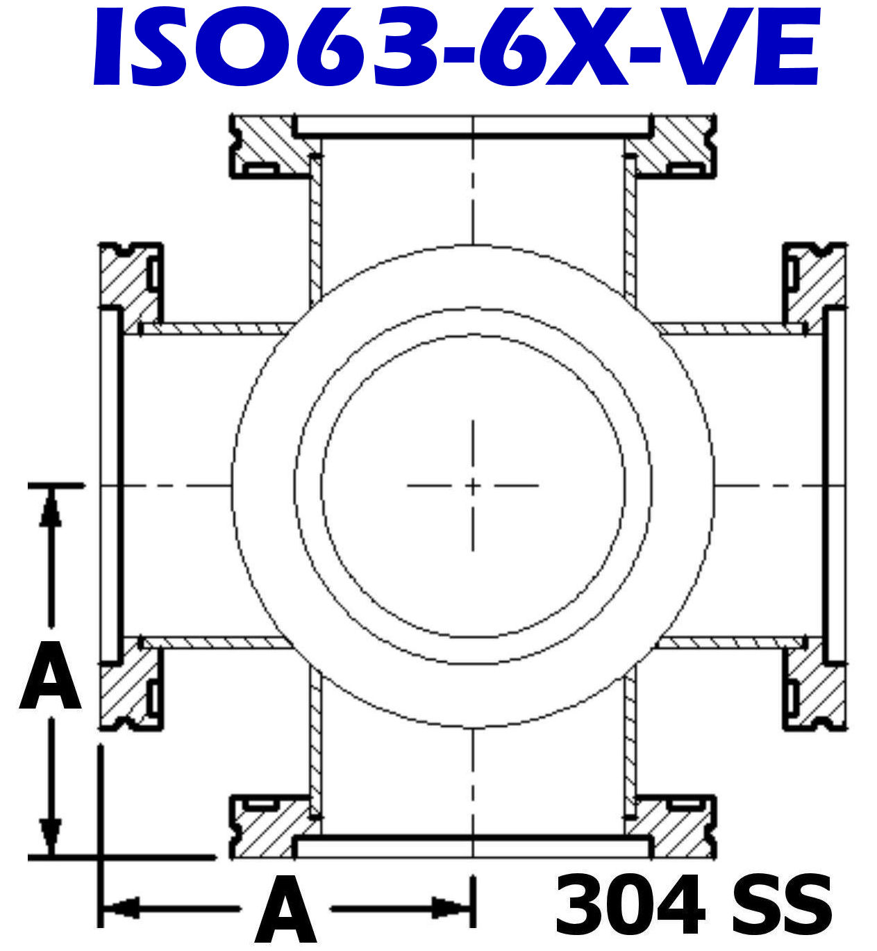 ISO63 Cross, 6-Way (ISO63-6X-VE)