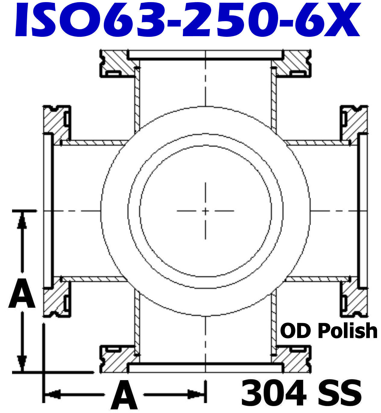 ISO63 Cross, 6-Way (ISO63-250-6X)