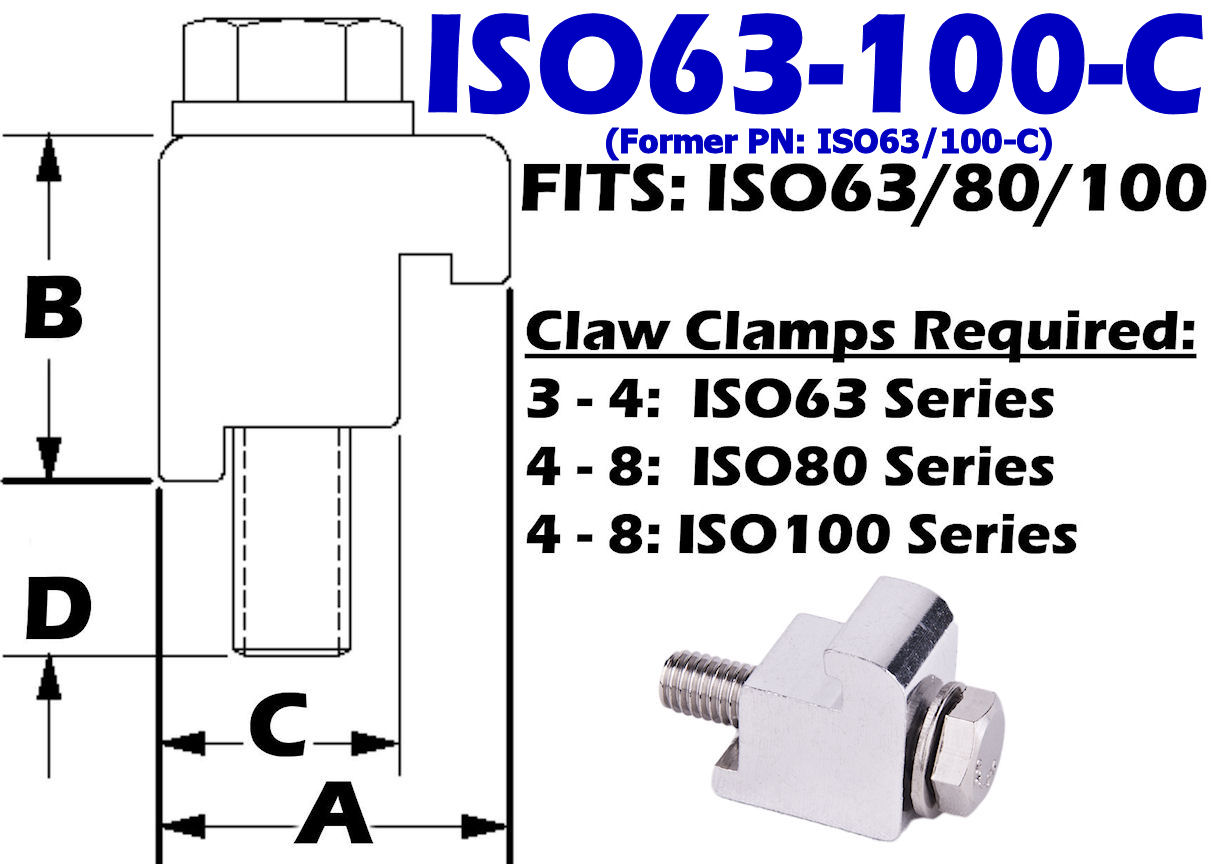 Single Claw Clamps Fits: ISO63, ISO80, ISO100 (ISO63-100-C)
