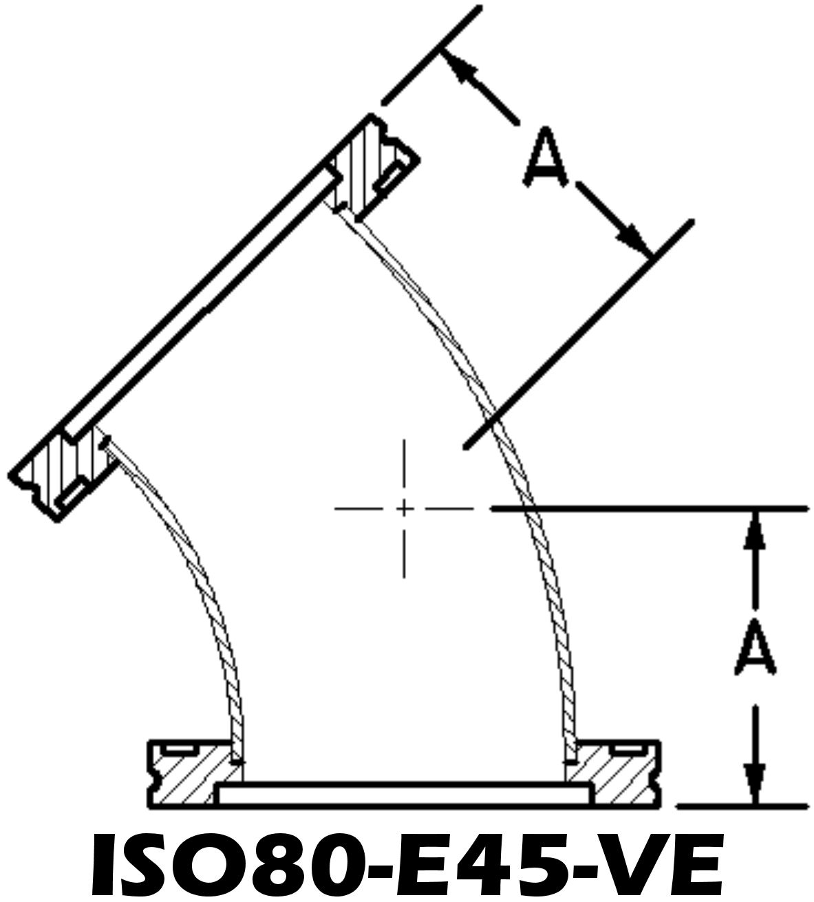 ISO80 - 45° Elbow ISO80-E45-VE