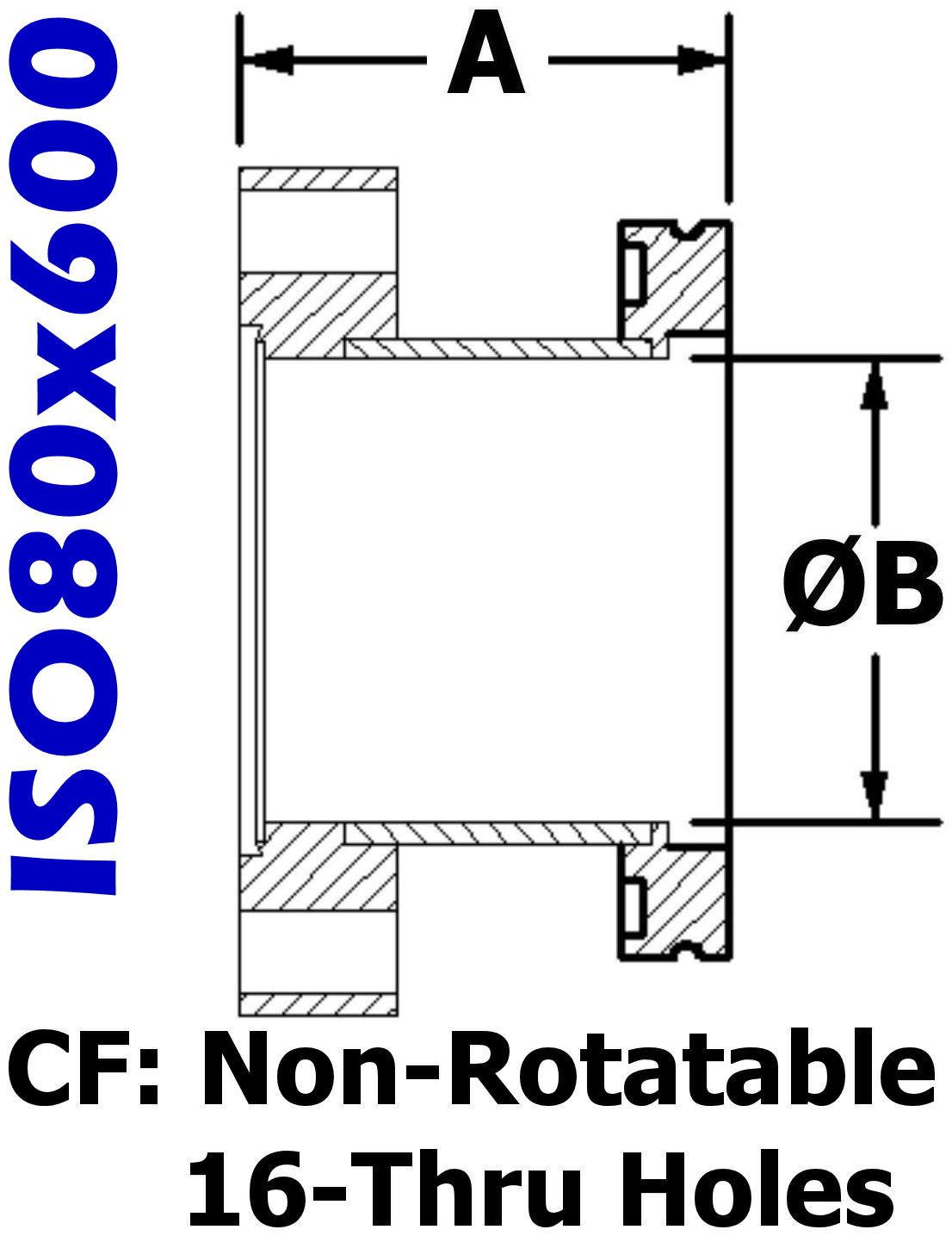 ISO80 to 6.00" OD Conflat Straight Reducer ISO80x600