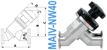 NW40 Manual Angle Inline Valve (MAIV-NW40)