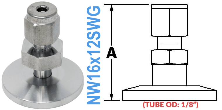 NW16 to 1/8" Swagelok (NW16x12SWG)