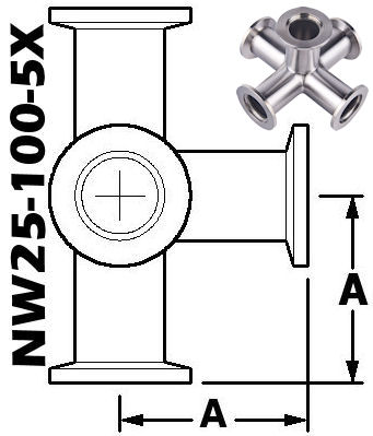 5-WAY Cross, NW25 (NW25-100-5X)