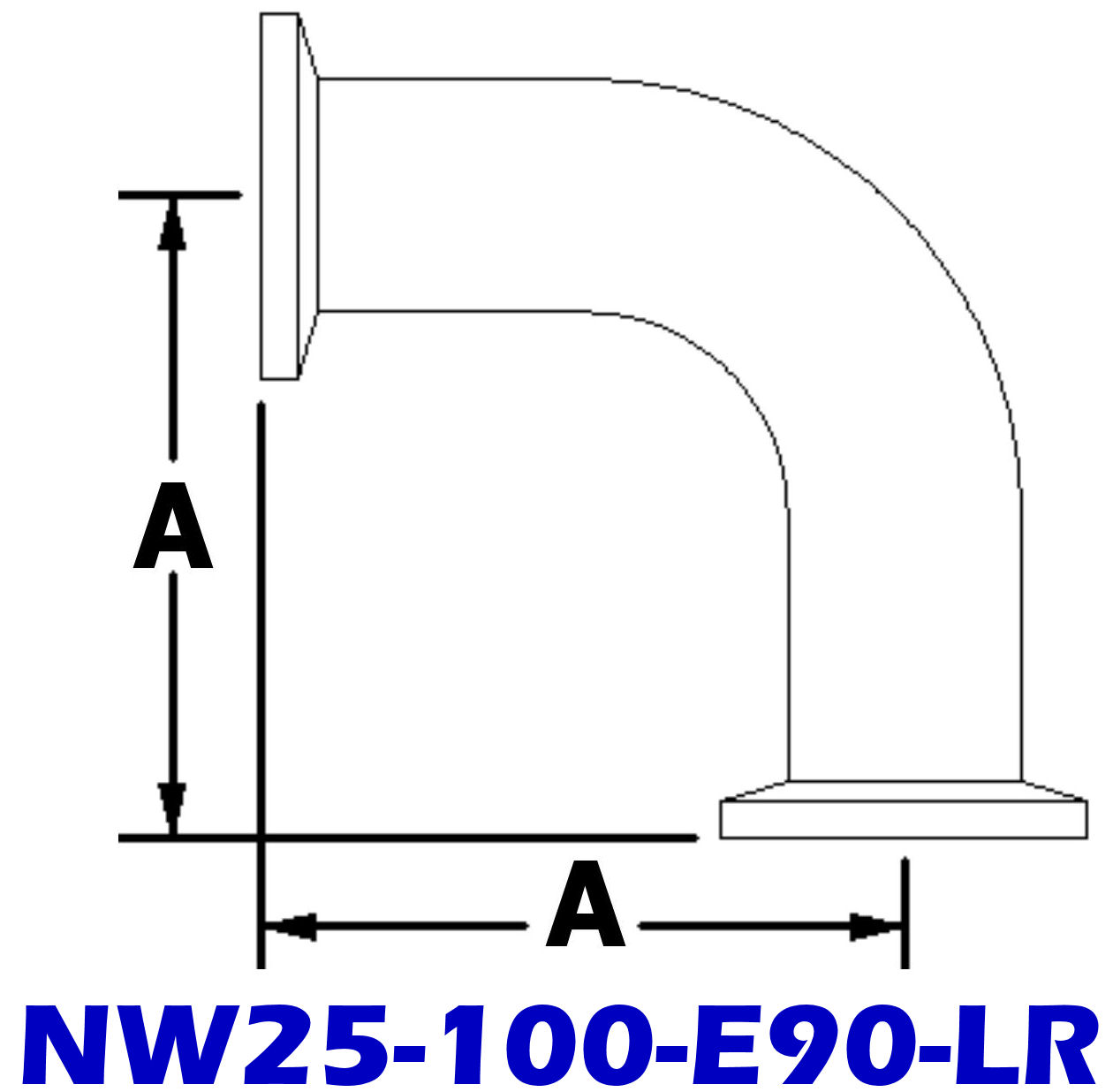 NW25-100-E90-LR Long Radius Elbow (NW25 Series)