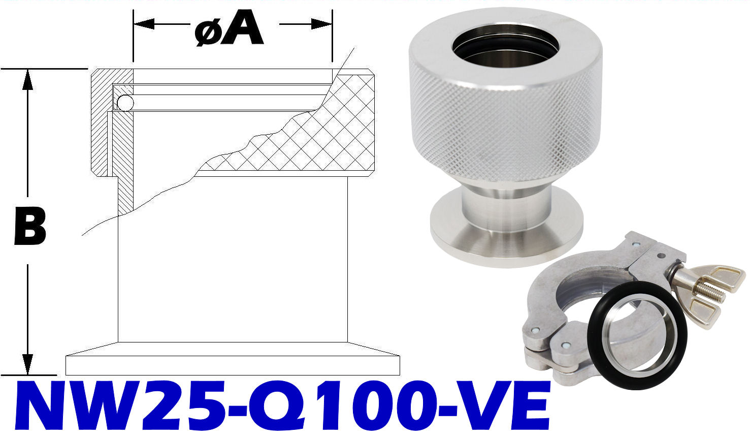 NW25 Quick Coupling To 1.00" Tube Size (NW25-Q100-VE)