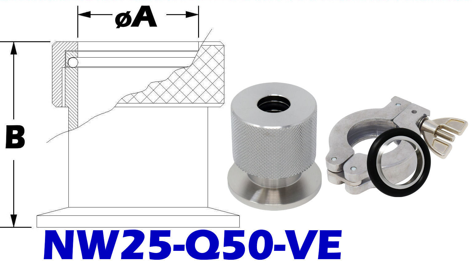 NW25 Quick Coupling To 1/2" Tube Size (NW25-Q50-VE)