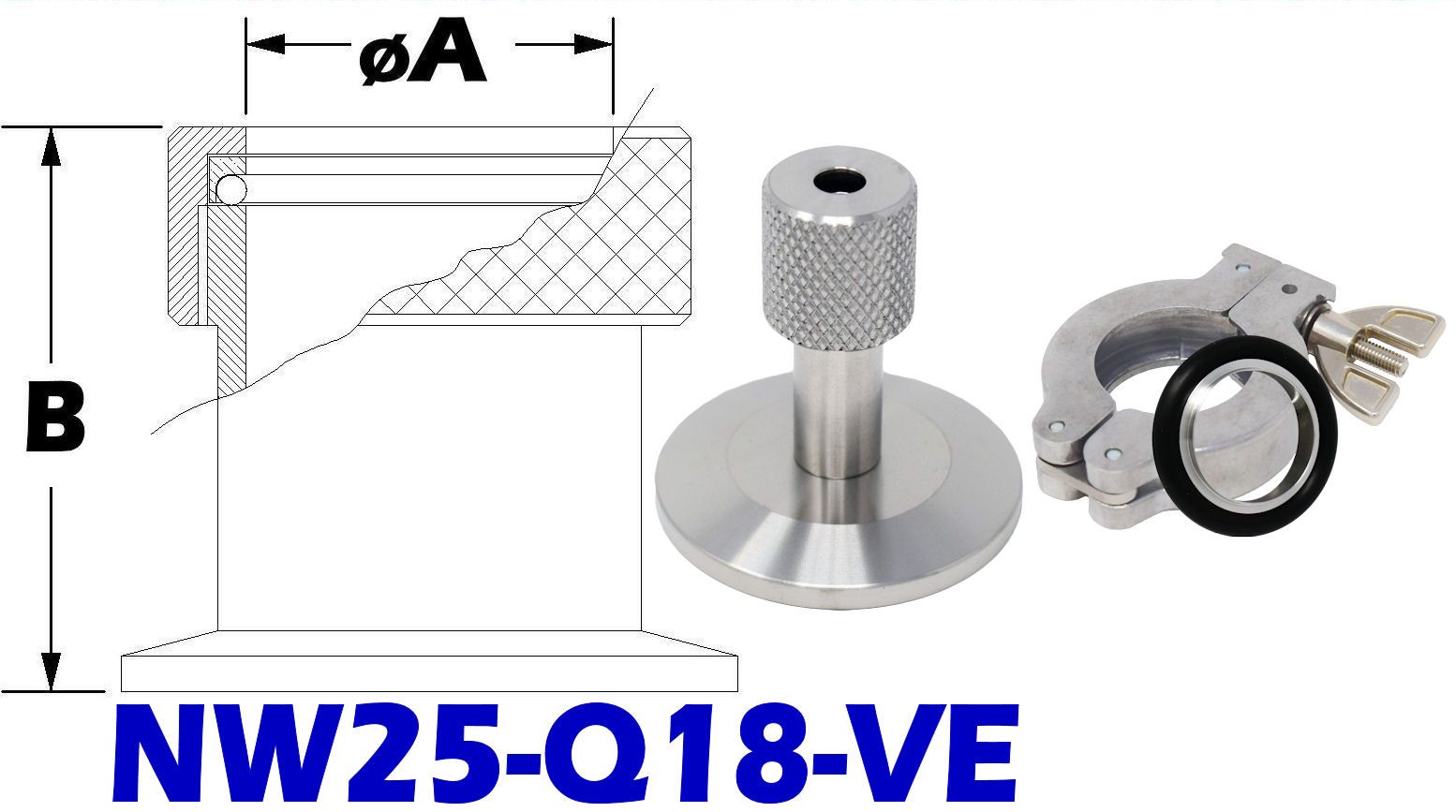 NW25 Quick Coupling To 3/16" Tube Size (NW25-Q18-VE)