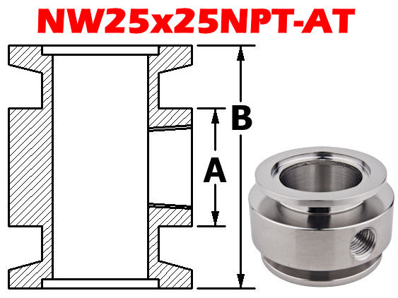 NW25 to 1/4" NPT Female Adaptive Tee (NW25x25NPT-AT)