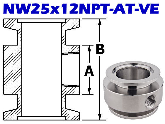 NW25 to 1/8" NPT Female Adaptive Tee (NW25x12NPT-AT-VE)
