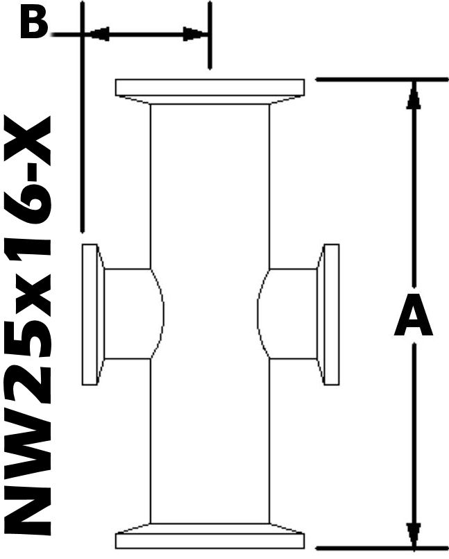 NW25 to NW16 Reducing Cross (NW25x16-X)