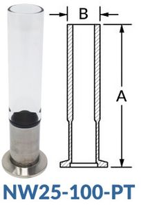NW25 to Pyrex Tube NW25-100-PT