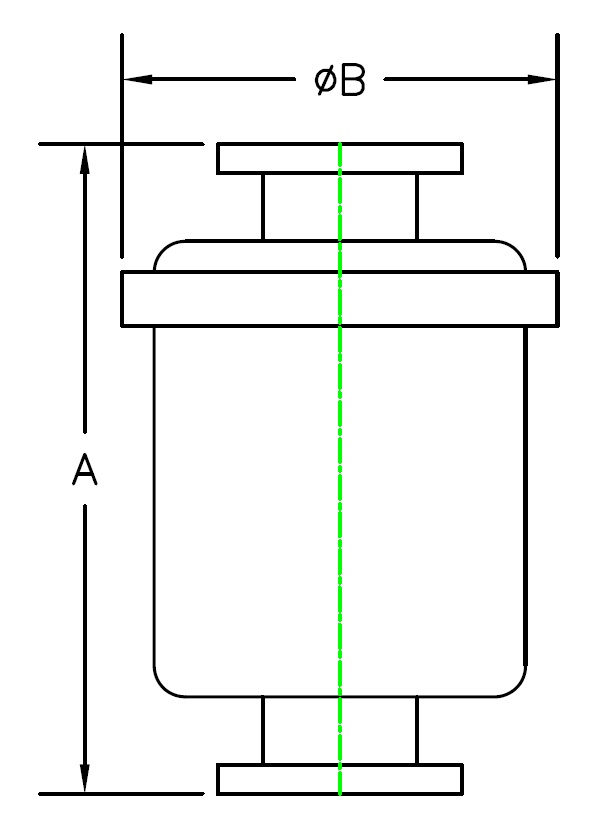 NW40 Coaxial (Refillable) Foreline Trap CFTR-NW40x4-STY2