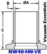 NW40 Half Nipple (NW40-HN-VE)