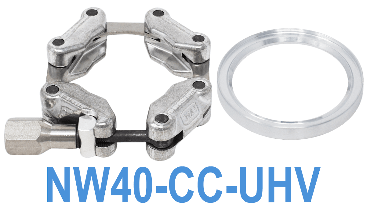 NW40 HV to UHV Metal Seal Centering Ring Plus Chain Clamp NW40-CC-UHV