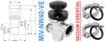 NW40 Manual Inline Vacuum Valve (MIV-NW40-VE)