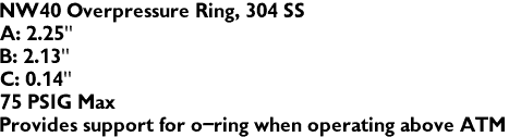 NW40 Overpressure Ring (NW40-150-OPR)