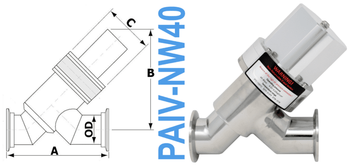 NW40 Pneumatic Angle Inline Valve (PAIV-NW40)