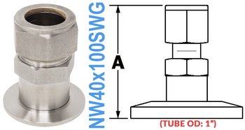 NW40 to 1.00" Swagelok (NW40x100SWG)