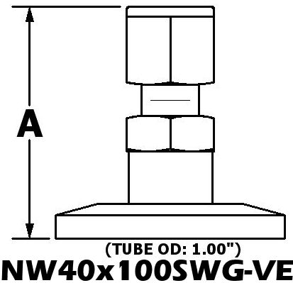 NW40 to 1.00" Swagelok (NW40x100SWG-VE)