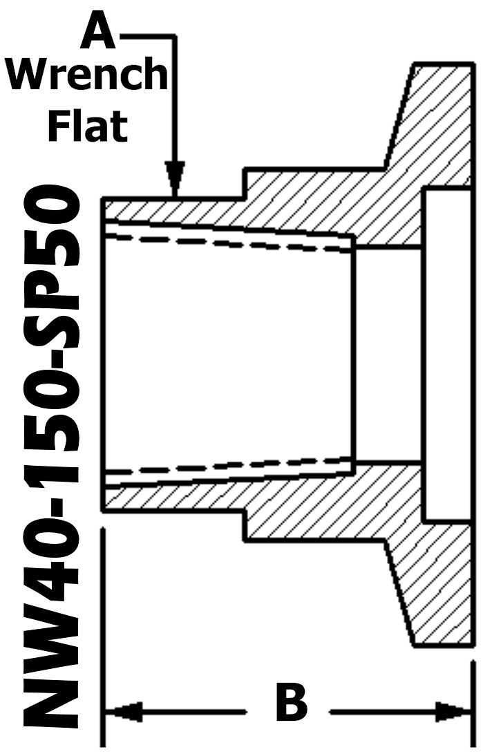 NW40 To 1/2" NPT (Female) NW40-150-SP50
