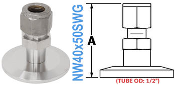 NW40 to 1/2" Swagelok (NW40x50SWG)